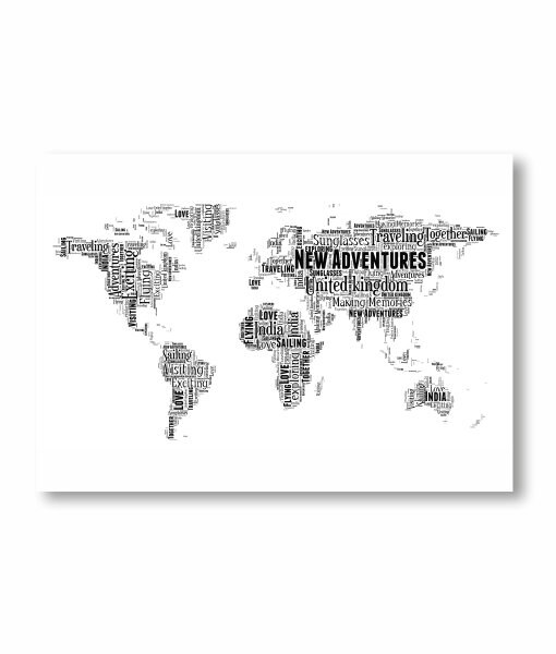 Personalised World Map Word Art Print World Print World - Etsy