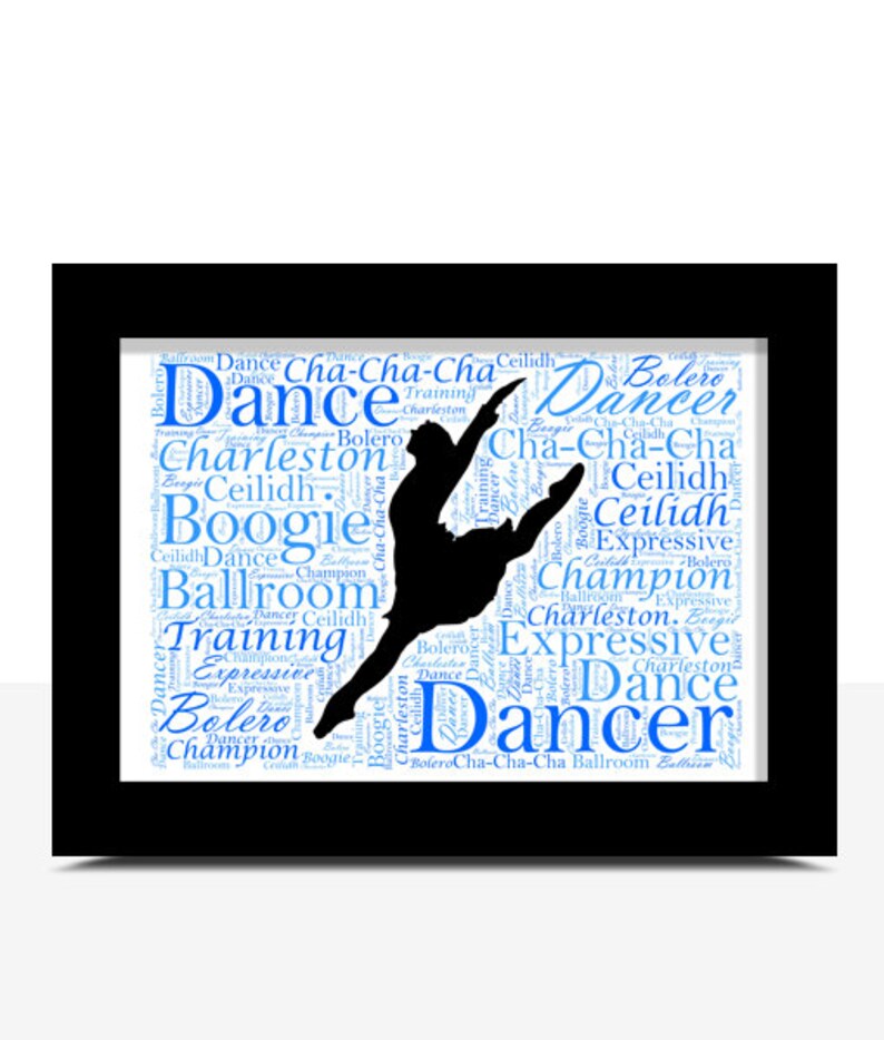 Personalised Word Dancer Word Art Print Dance Word Art Cloud - Etsy UK