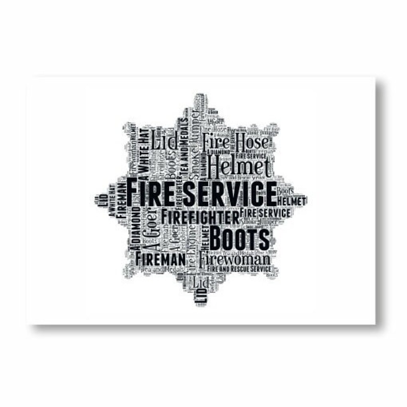 Personalise Fire Crest Word Art Gift Print Gift, Fireman Gift ...