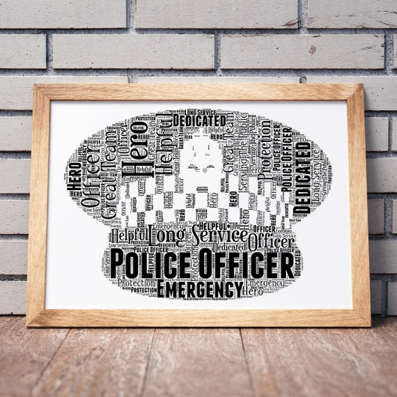 Police UK Gifts Police Officer Gift Police Word Art Print | Etsy UK