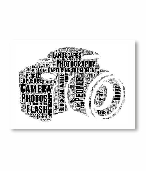 Camera Word Art Gift Photography, Birthday Gift, Photographer, Unique ...
