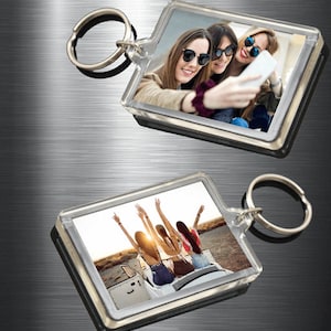 Personalised Double Sided Photo Keyrings Gift Bulk Buy Photo Key Chain ...