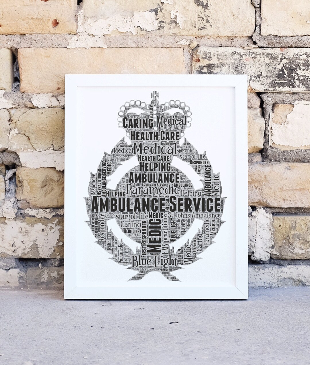 Personalised Ambulance Worker Gift |ambulance Crest Print | Paramedic ...