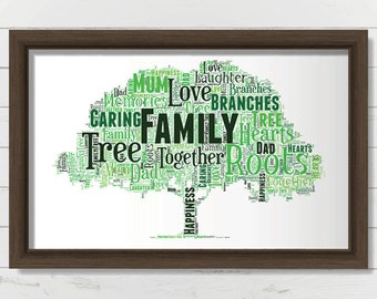 Tree Word Art | Etsy UK