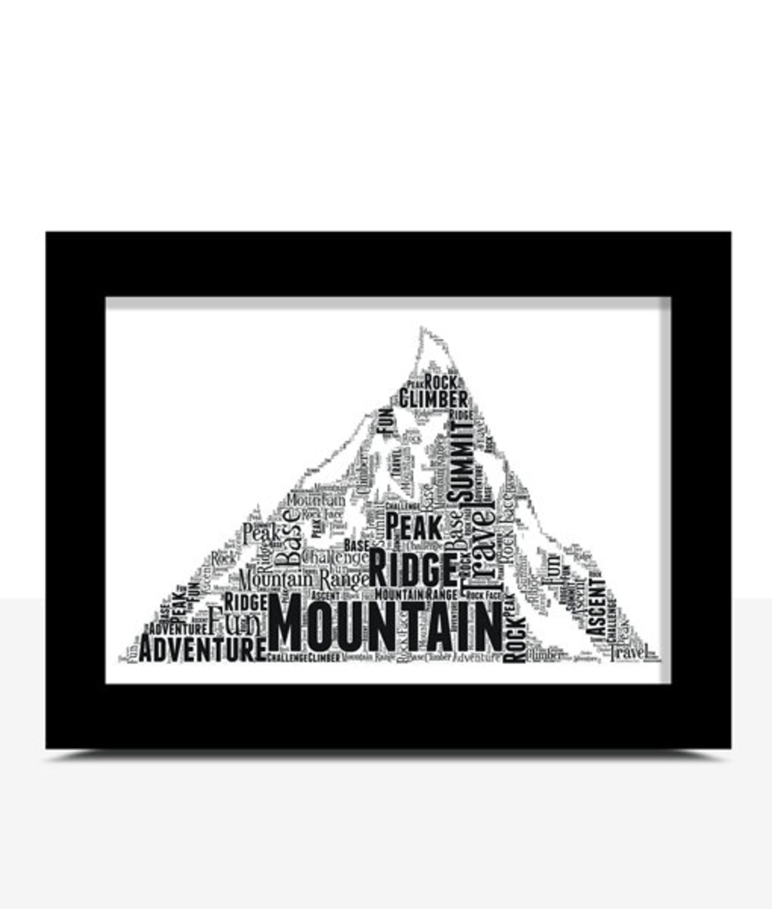 Mountain Word Art Print Rock Climber Gift Personalised Mountain Word ...