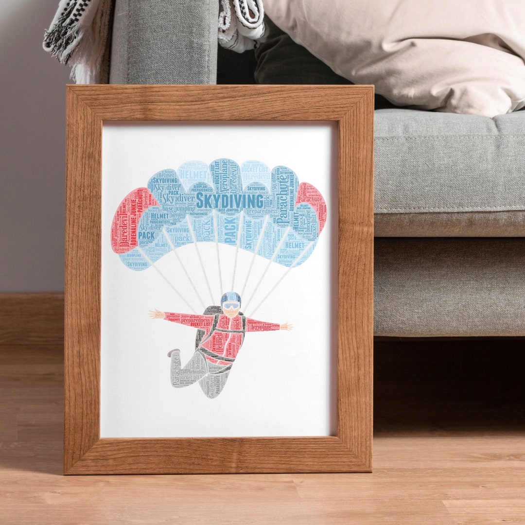 Skydive Wall Decor Skydiving Art Gift Special Fathers Day Gift ...