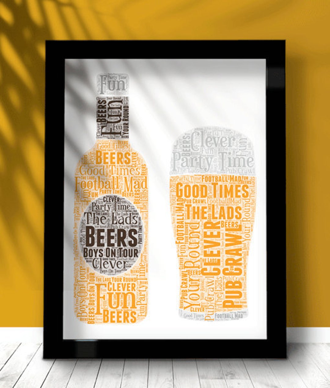 Personalised Beer Glass Wall Art Print | Beer Pint Gift | Gift for Beer ...