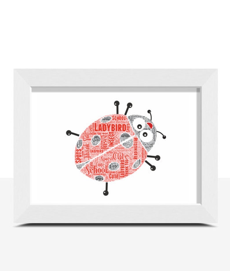 Personalised Ladybird Word Art Custom Design Gift for an Insect Lover ...