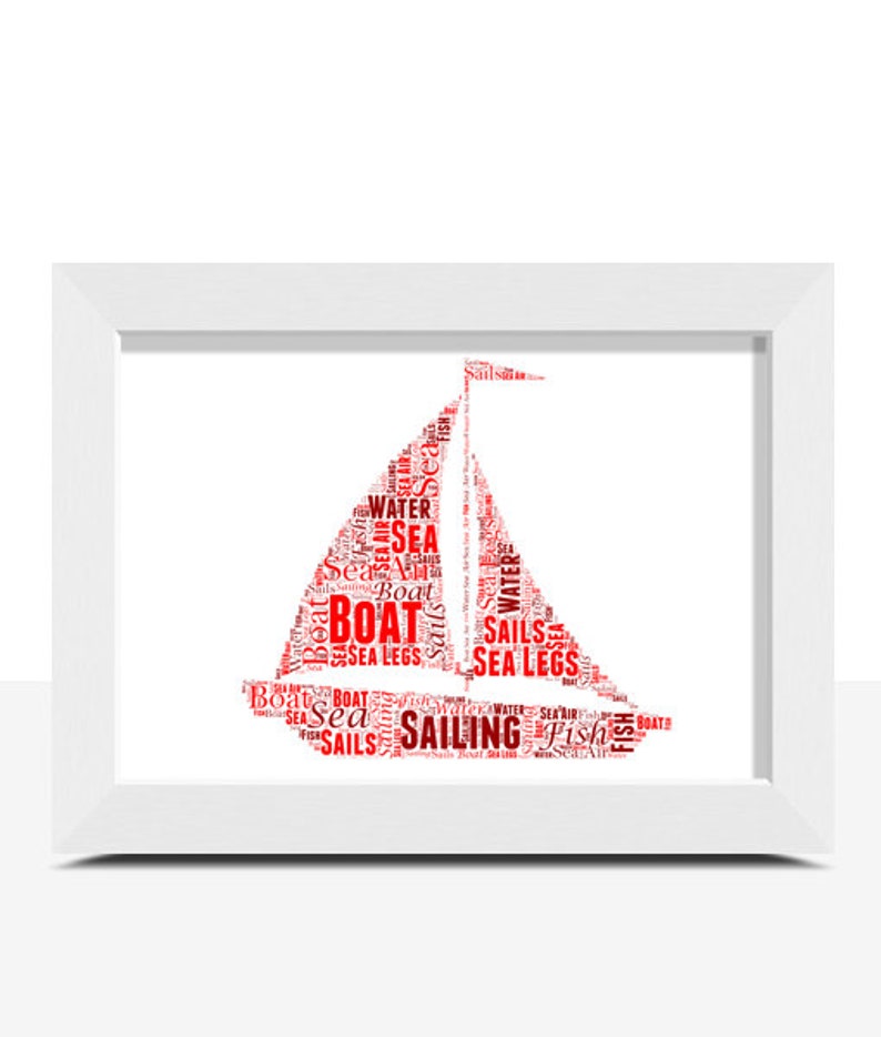 Personalised Boat Word Art Sailboat Poster Fathers Day - Etsy UK