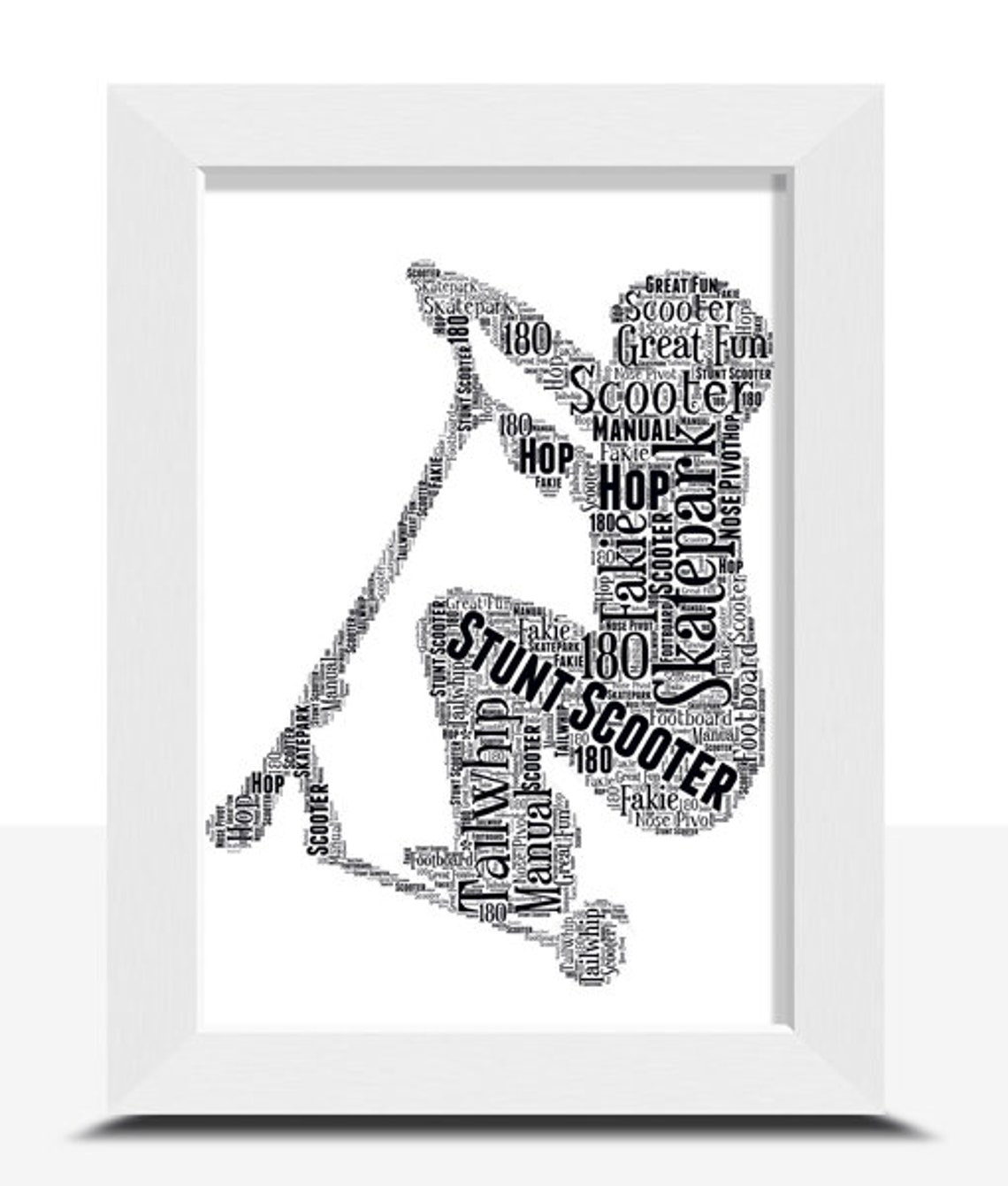 Scooter Gift Personalised Scooter Word Art Print Stunt - Etsy UK