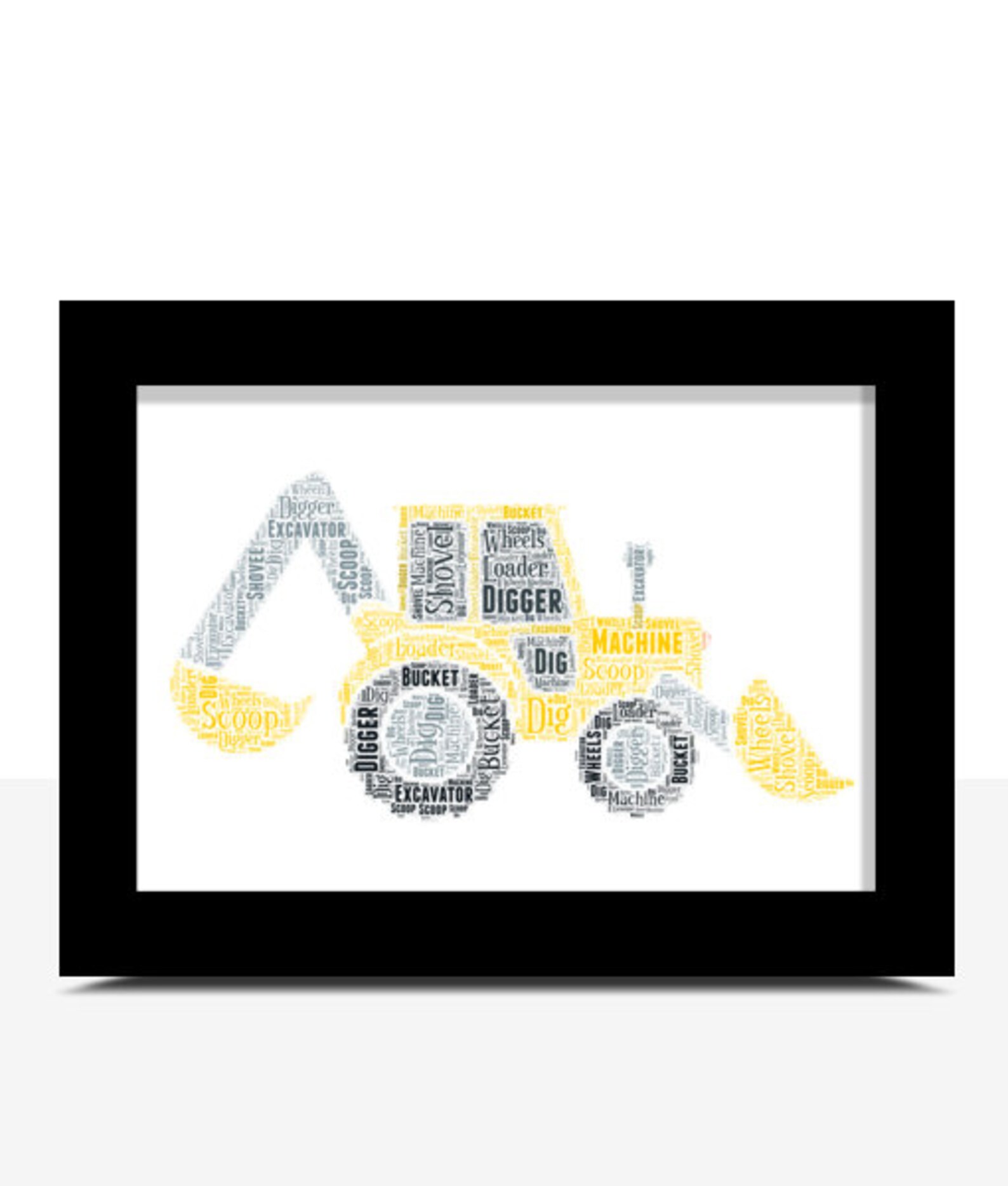 Digger Print, Builder Gift Word Art Gift, Gift Word Art, Birthday ...