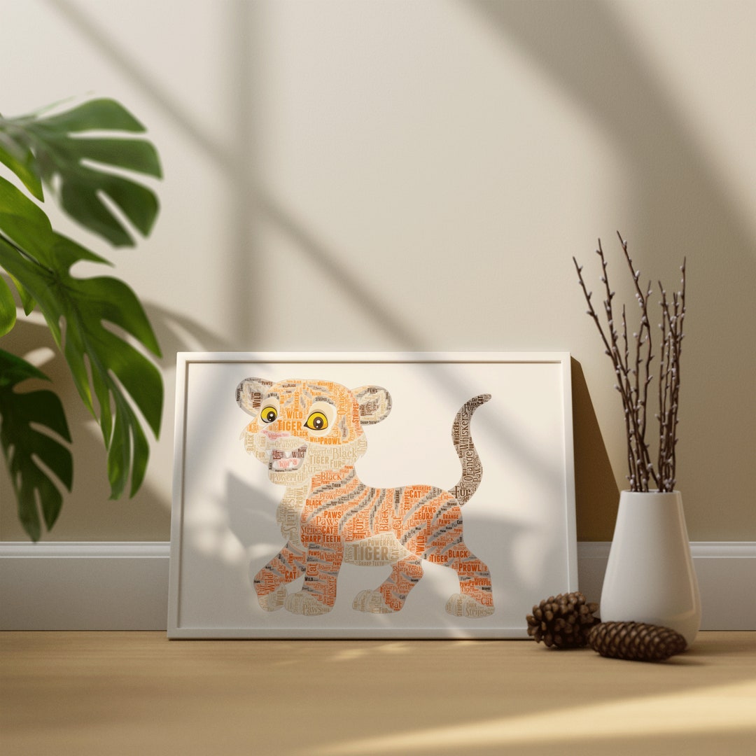 Tiger Gift | Personalised Tiger Word Art Cloud | Tiger Print | Tiger ...