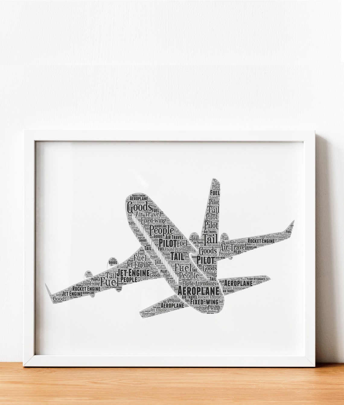 Personalised Gift Aeroplane Word Art Aeroplane Print | Etsy UK