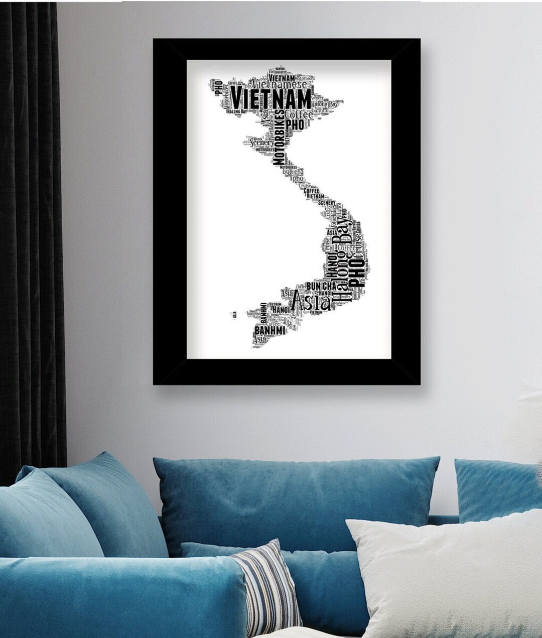 Personalised Vietnam Word Art Poster | Traveling Asia Gift| Vietnam Map ...