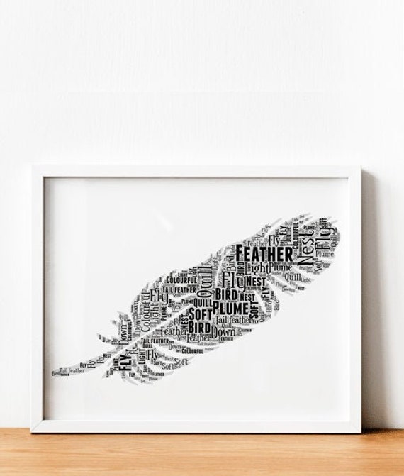 Feather Word Art Print Feather Memorial Special Memory - Etsy UK
