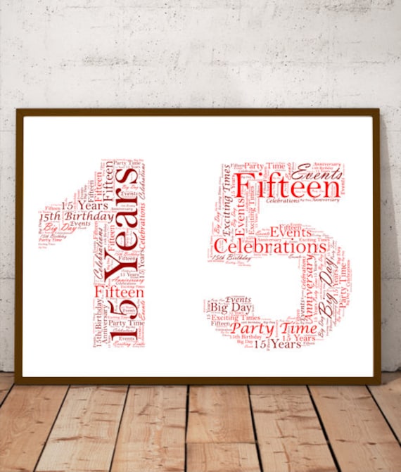 Personalised 15th Anniversary Gift 15th Birthday Gift 15 - Etsy