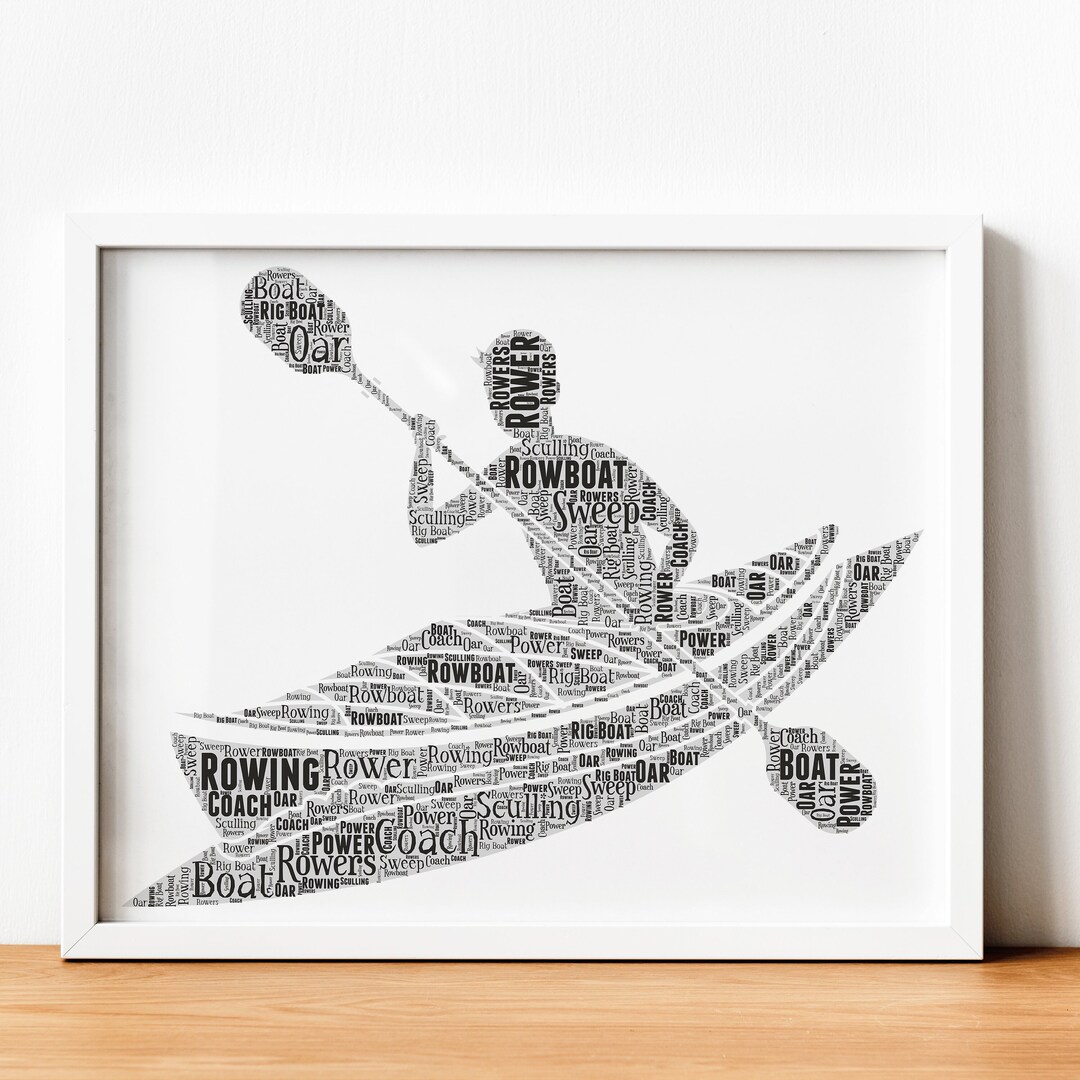 Personalised Kayak Word Art Print - Water Sports, Canoeing, Kayaking ...