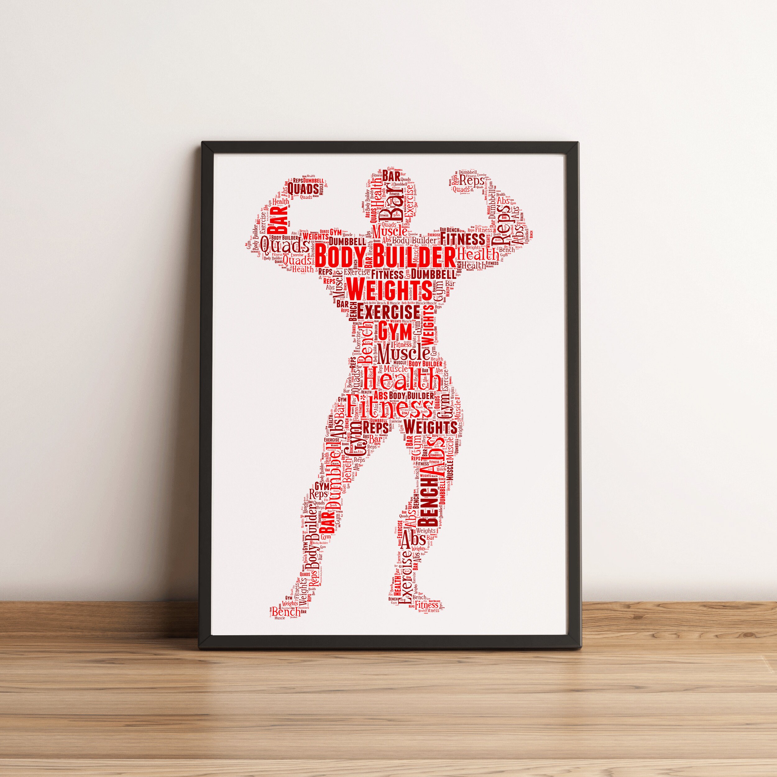 Bodybuilder Gift Personalised Word Art Custom Gift Weight Lifter ...