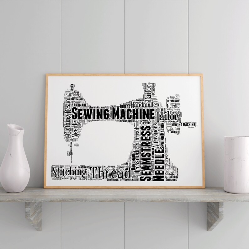 Personalised Sewing Gift Word Art Wall Print | Crafter Gift ...