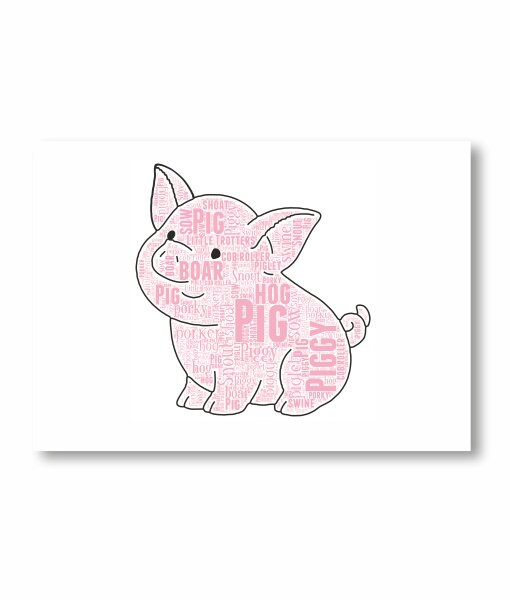 Personalised Pig Word Art Custom Gift for Nursery Baby | Etsy UK