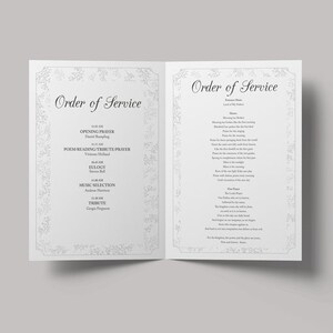 Personalised Order of Service Funeral nature Oak Tree Funeral Order of ...