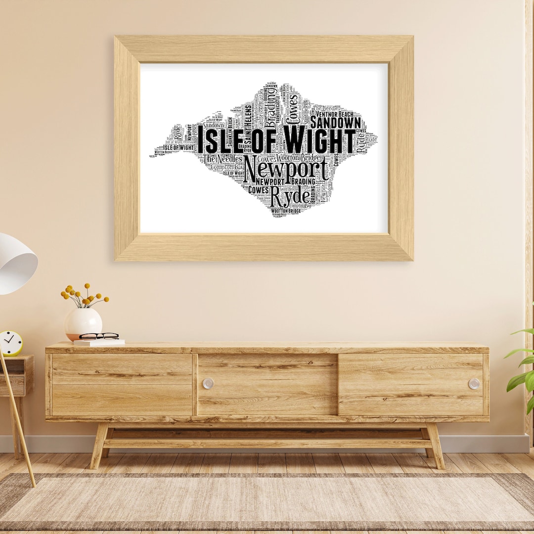 Isle of Wight Gift | Isle of Wight Map Print | Personalised Isle of ...