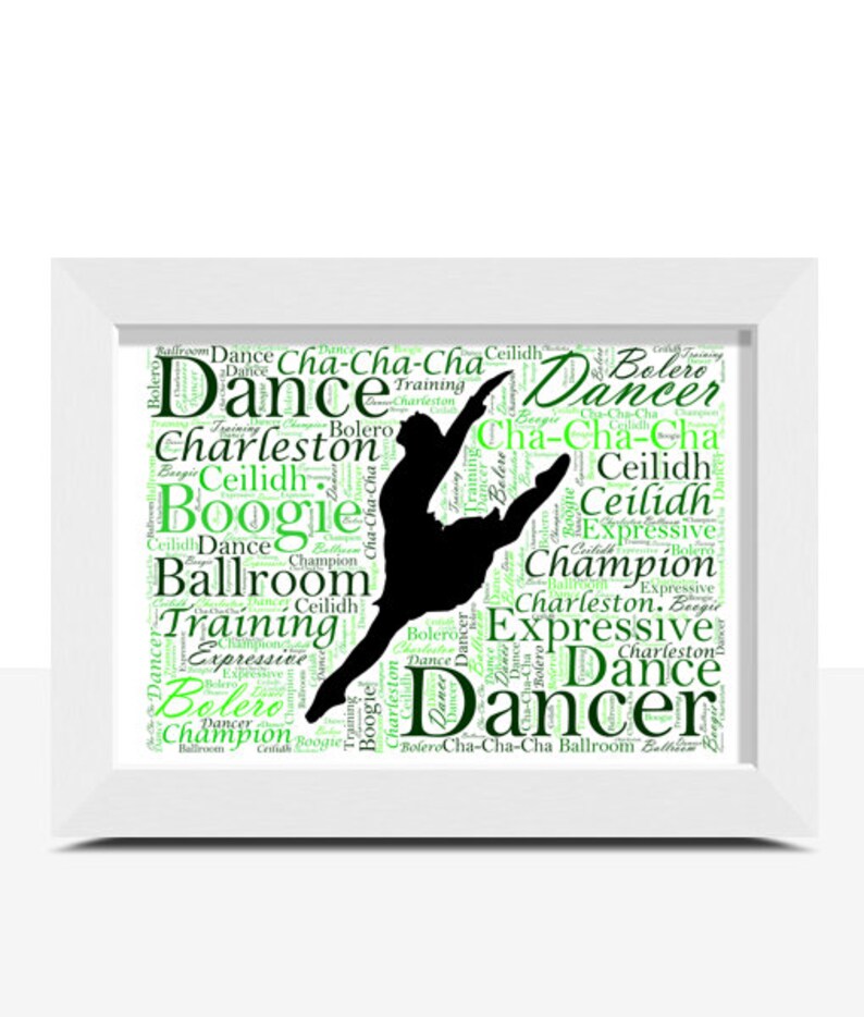 Personalised Word Dancer Word Art Print Dance Word Art Cloud - Etsy UK