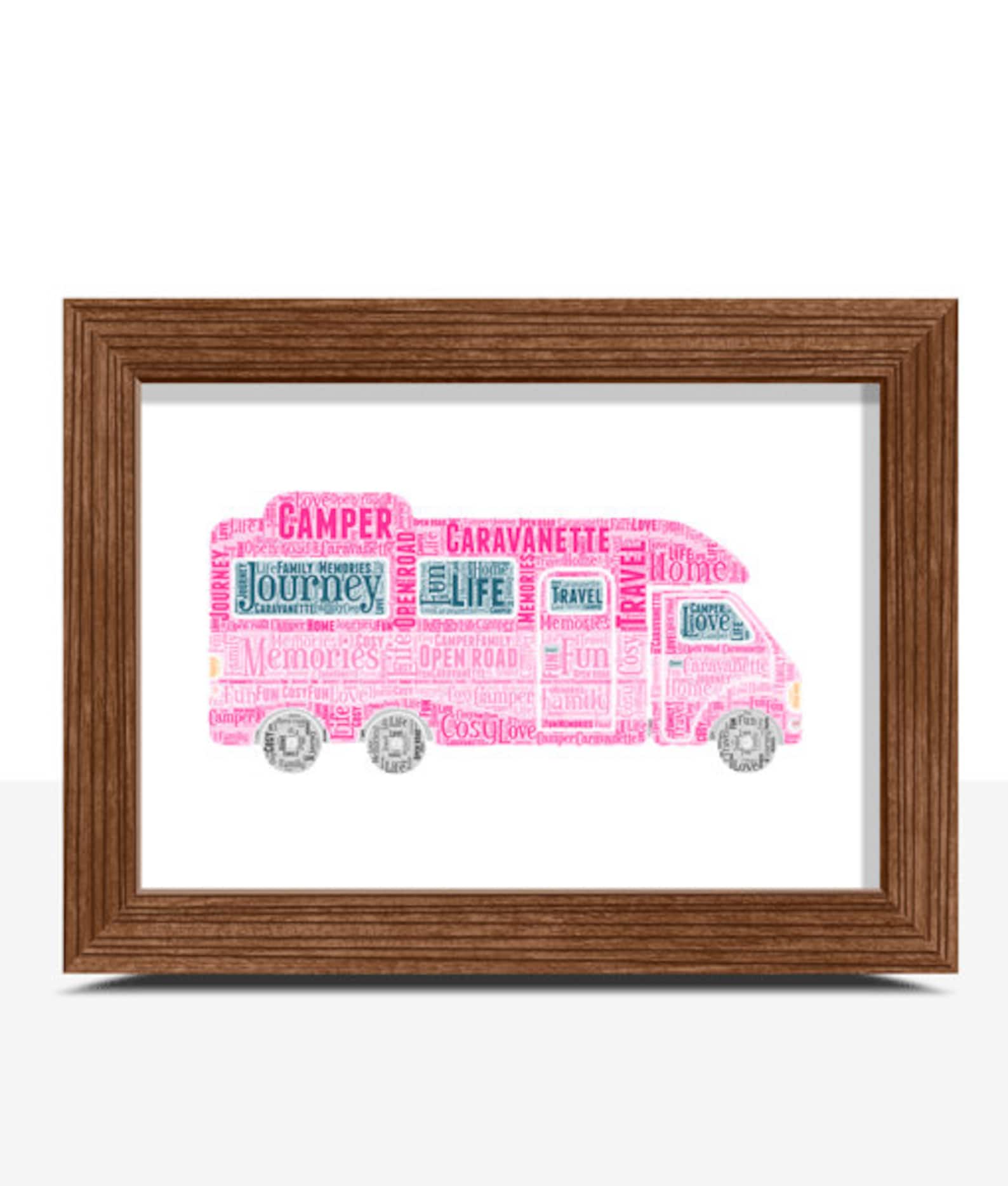 Camper Van Print Gift Caravanette Gift Word Art | Etsy