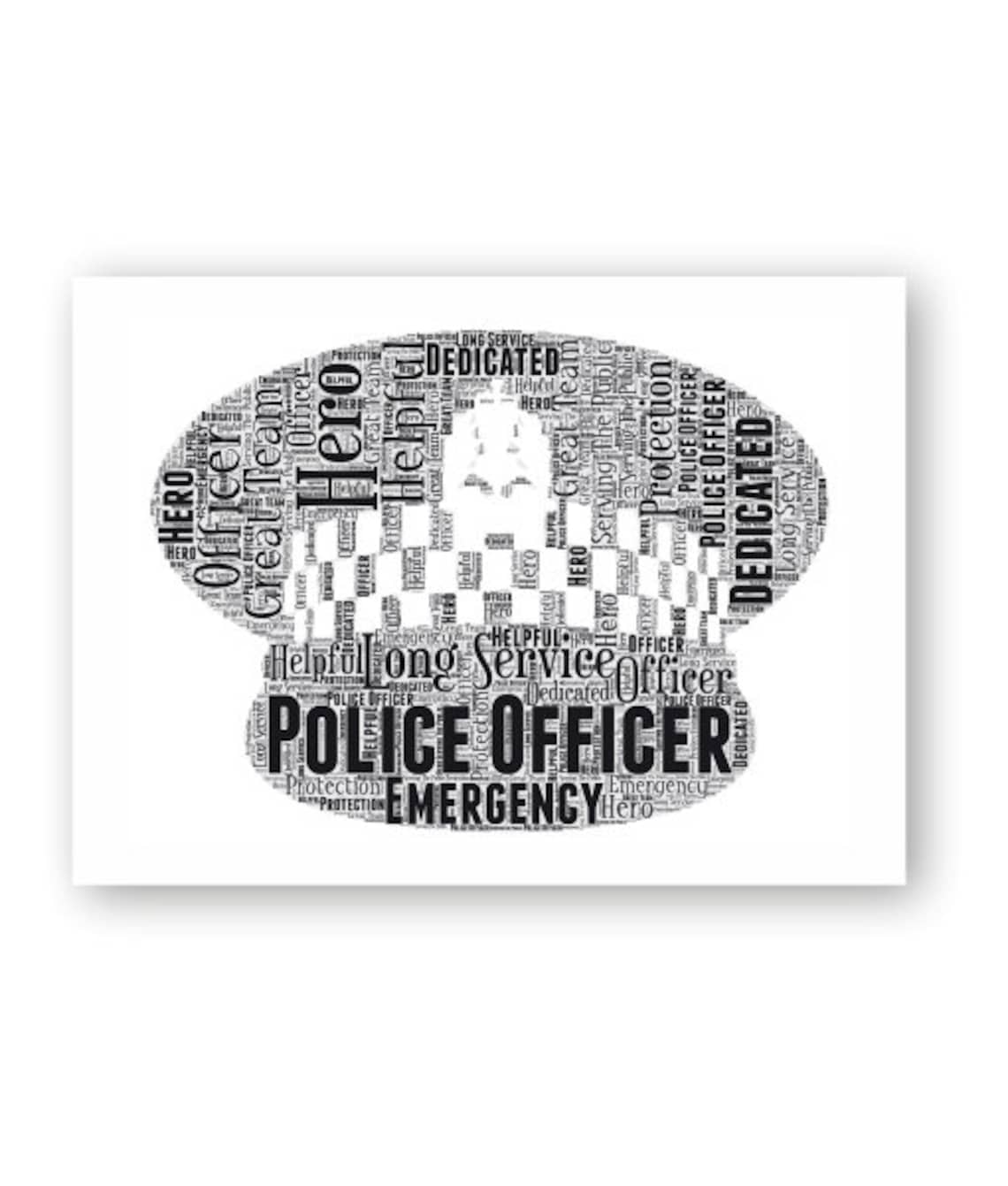 Police UK Gifts Police Officer Gift Police Word Art Print | Etsy UK