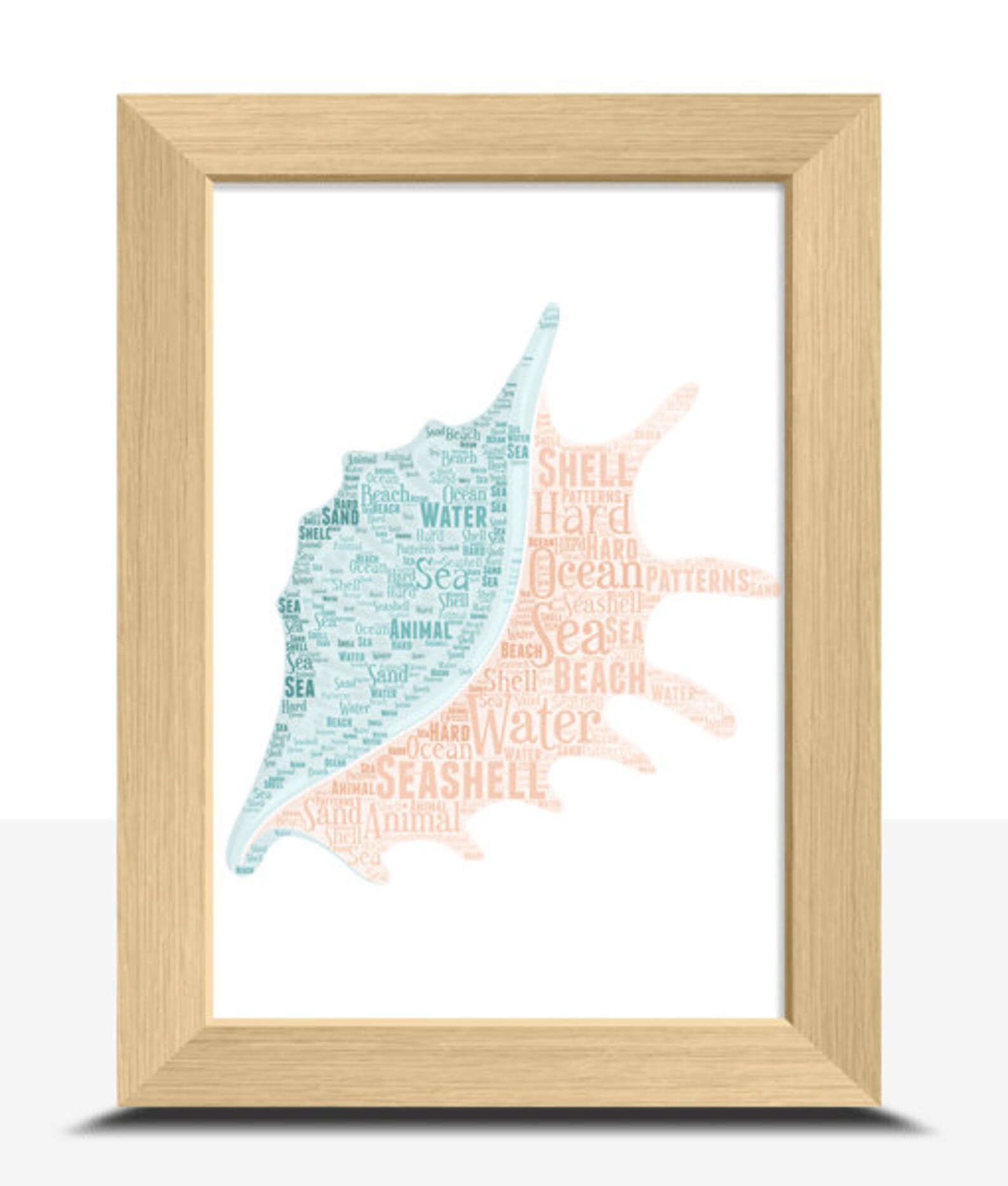 Personalised Seashell Word Art Print Beach Ocean Seaside - Etsy Italia