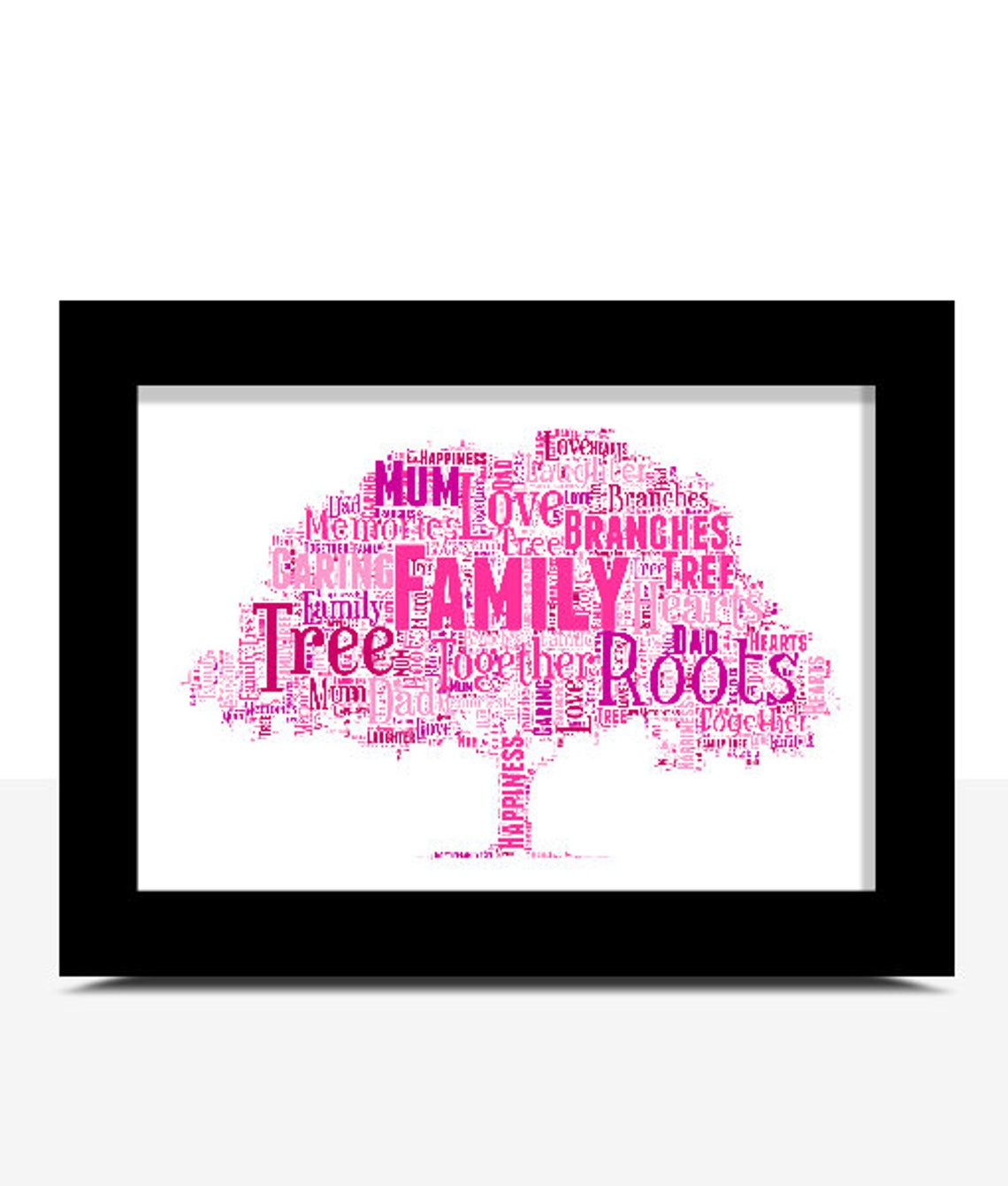 Personalised Family Tree Print Tree Word Cloud Tree Shape - Etsy UK