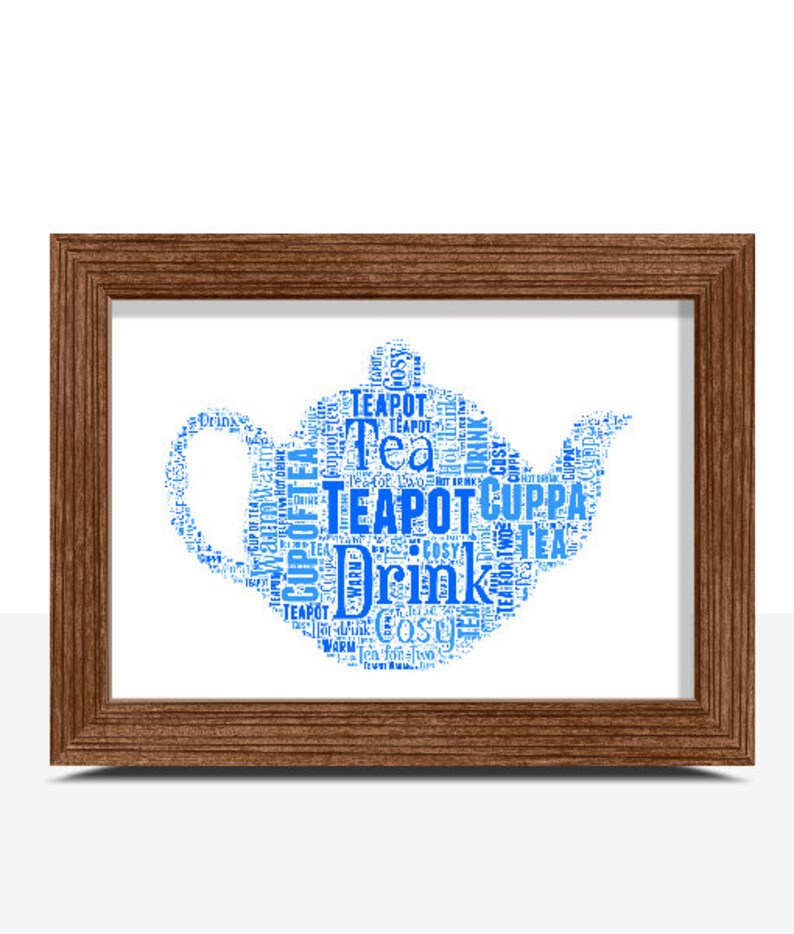 Personalised Teapot Word Art, Tea Word Art, Tea, Cup of Tea, Gift ...