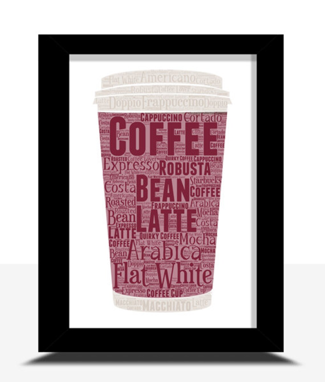Coffee Mug Word Art Gift Personalised Coffee Cup Word Art | Etsy