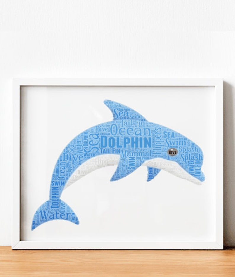 Dolphin Gifts | Personalised Dolphin Word Art | Dolphin Print | Dolphin ...