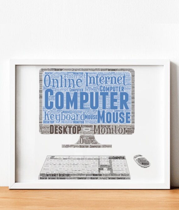 Computer Word Art Gift Personalised Word Art Computer Gift - Etsy UK