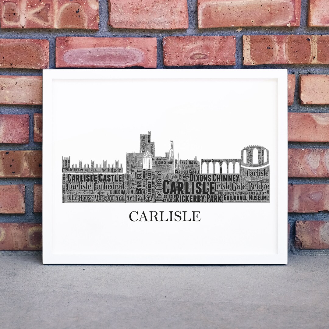 Carlisle Skyline Art carlisle City Map Carlisle Map Poster - Etsy
