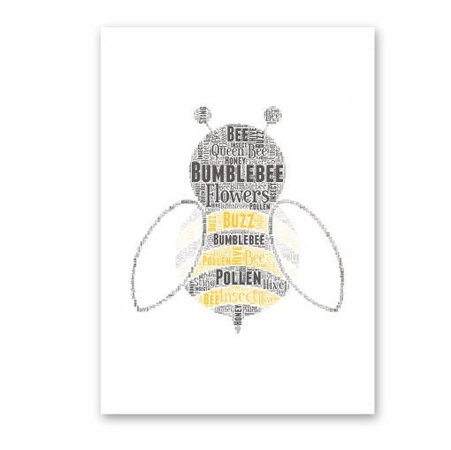 Bee Gift Bee Print Personalised Bee Word Art Poster - Etsy UK