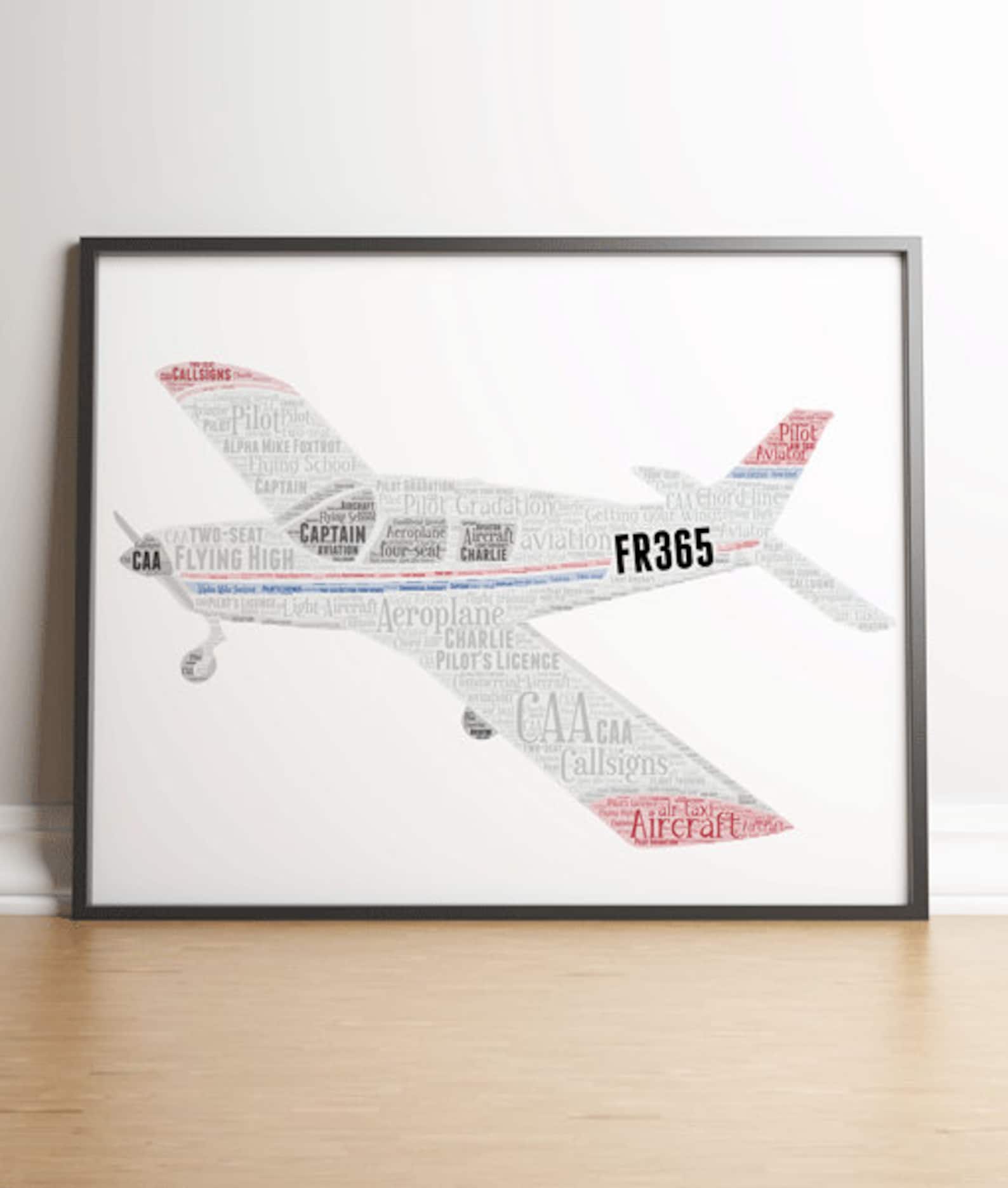 Plane Word Art Poster Personalised Light Aircraft Poster - Etsy UK