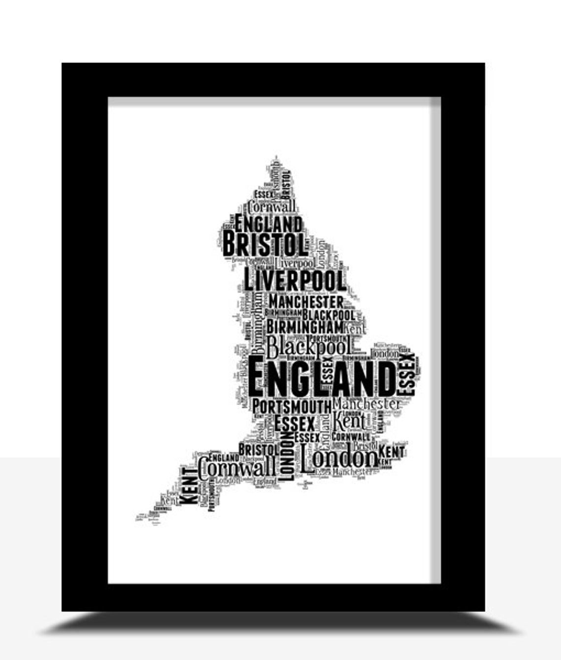 England Map Word Art Print English Gift British Gift UK - Etsy UK
