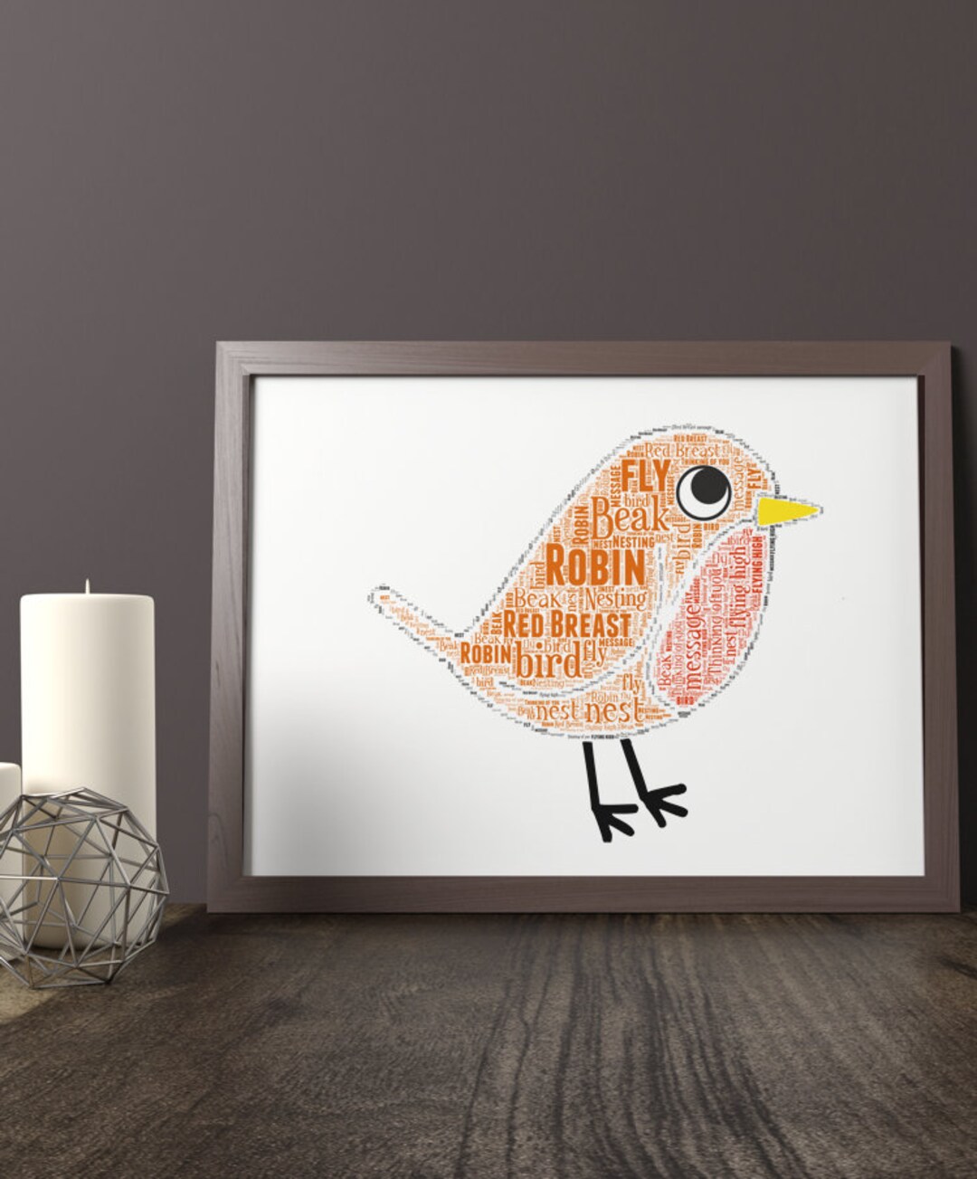 Robin Gifts | Personalised Robin Word Art Cloud | Robin Words Print ...