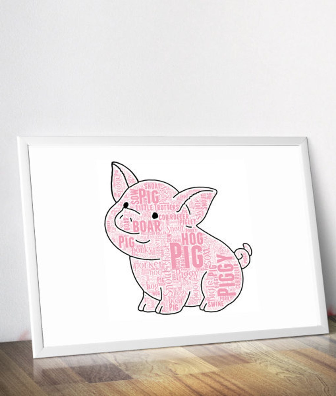 Personalised Pig Word Art Custom Gift for Nursery Baby - Etsy UK