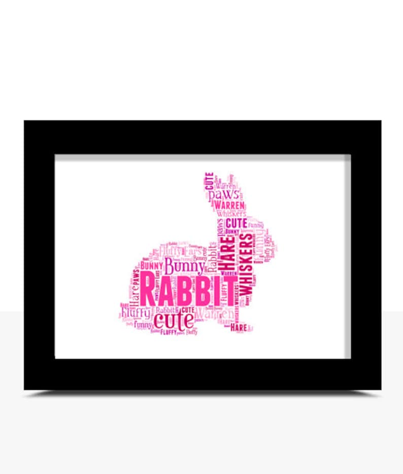 Personalised Bunny Rabbit Word Art Cloud Custom Gift Pet Word - Etsy UK