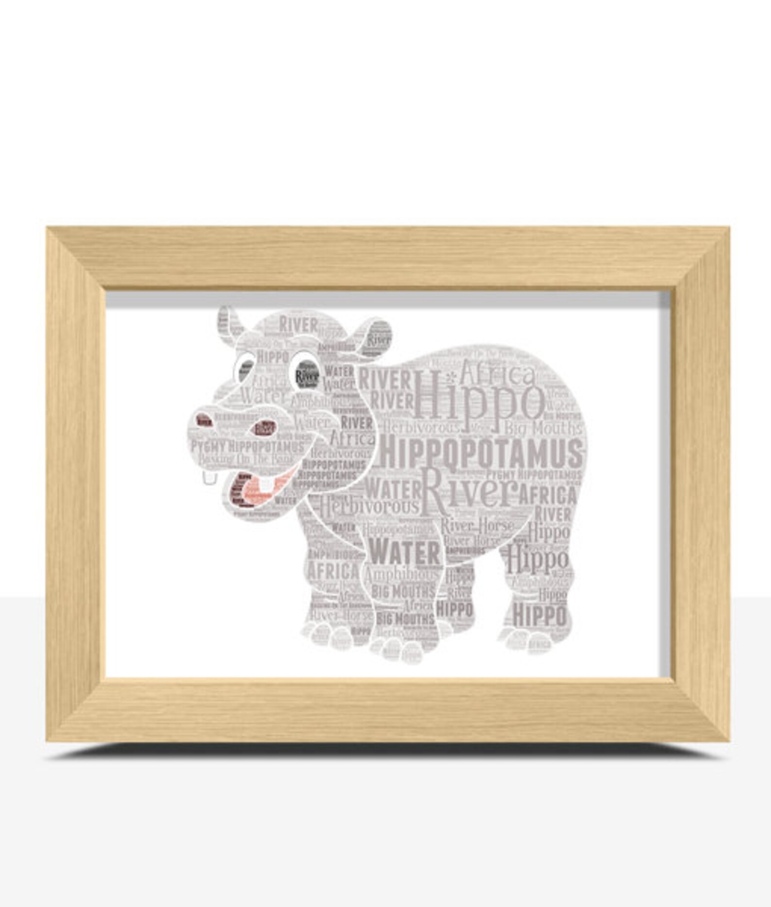 Hippo Gift Hippopotamus Word Art Hippo Print Hippopotamus | Etsy