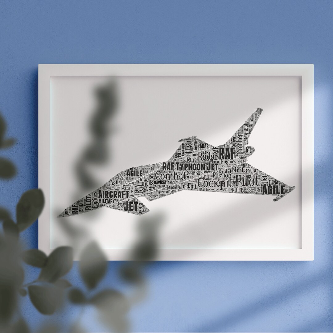 Typhoon Print | RAF Eurofighter Jet Word Art Print | Jet Art | Typhoon ...