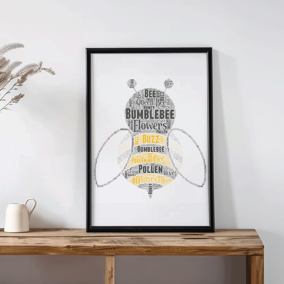 Bee Gift | Bee Print | Personalised Bee Word Art Poster | Bumble Bee ...