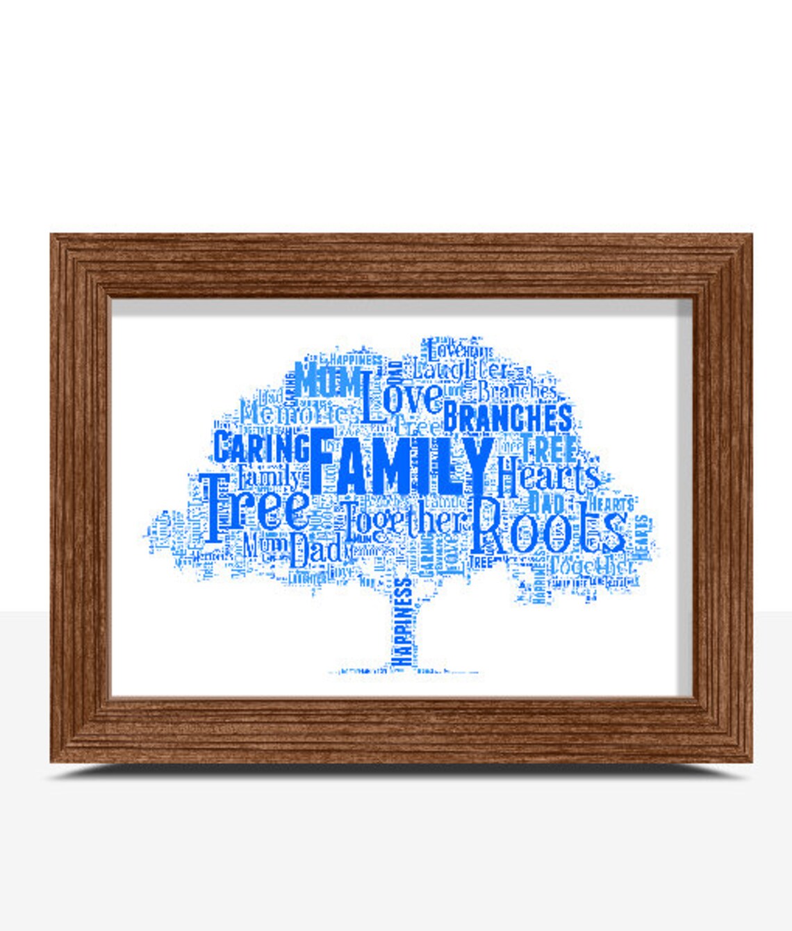 Personalised Family Tree Print Tree Word Cloud Tree Shape - Etsy UK