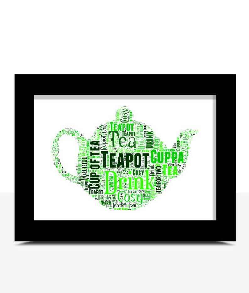Personalised Teapot Word Art, Tea Word Art, Tea, Cup of Tea, Gift ...