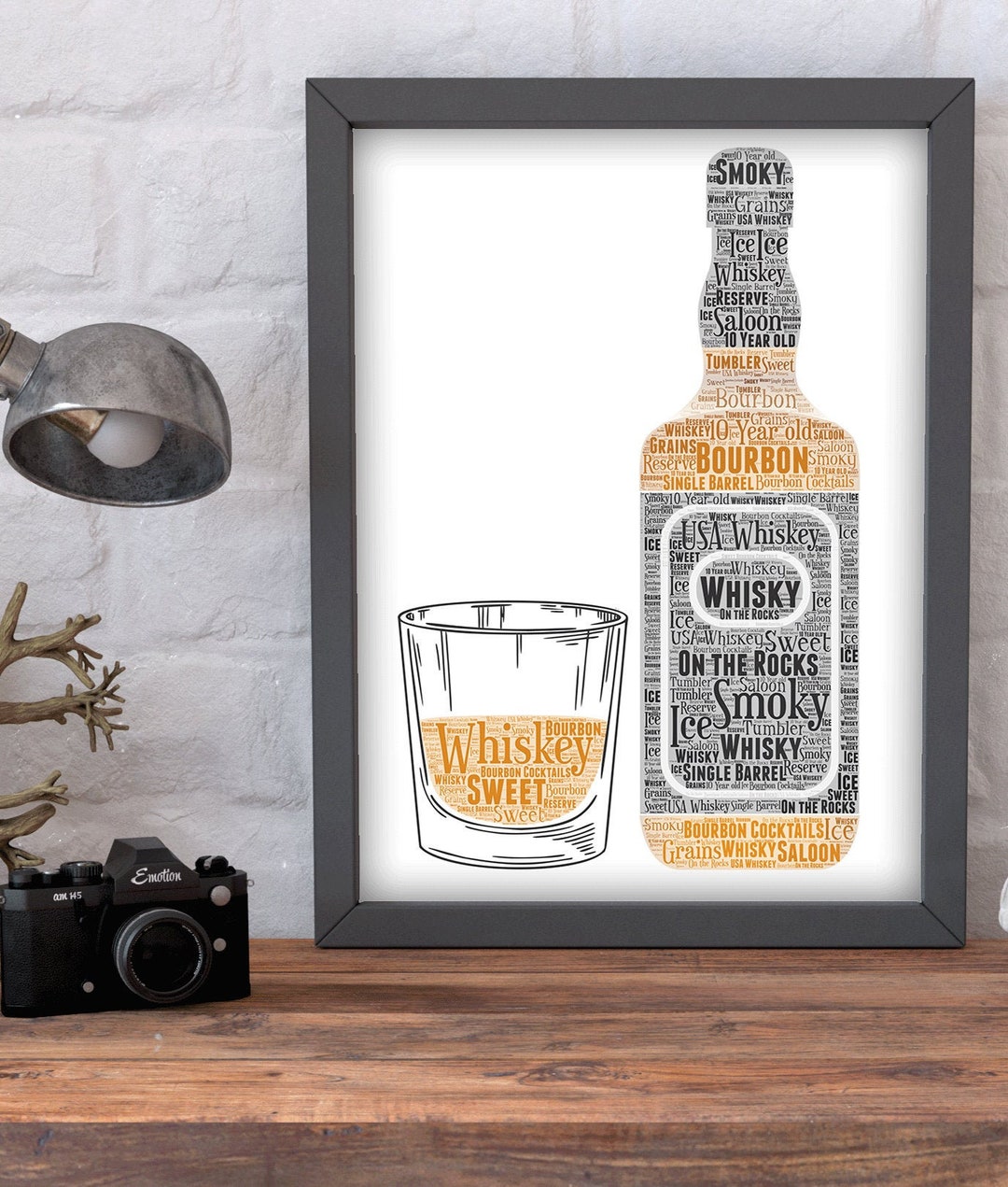 Whiskey Gift - Whiskey Print - Bourbon Whiskey - Personalised Whiskey ...