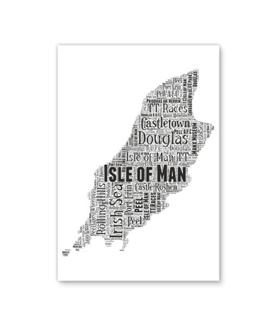 Isle of Man Personalised Word Art Map Print Word Art Cloud - Etsy UK