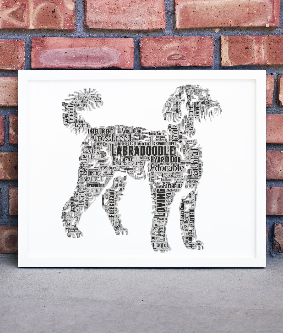 Personalised Labradoodle Dog Word Art, Dog Word Art, Cute, Dog Pet Dog ...
